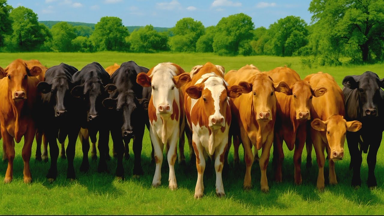 The Ultimate Grass Buffet: Cows Feast in the Open Fields - YouTube