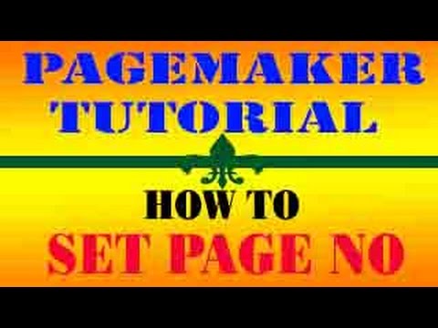 DTP TUTORIAL HOW TO SET PAGE NUMBER IN PAGEMAKER - YouTube
