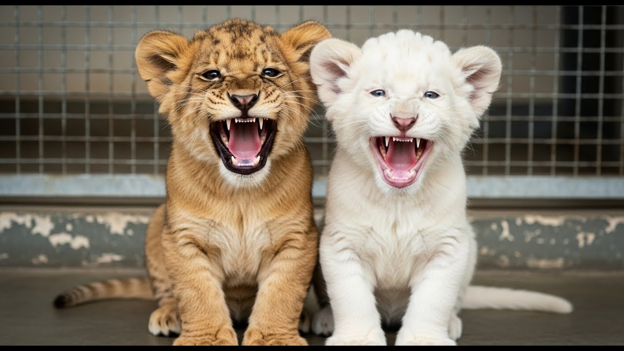 Rare White Lion Cub & Golden Cub Together | Viral Wildlife Moment - YouTube