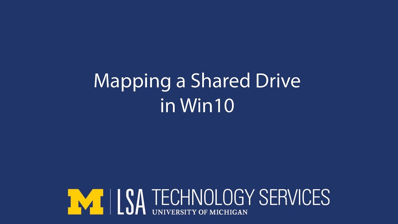 Mapping a Shared Drive on a Windows Machine - YouTube
