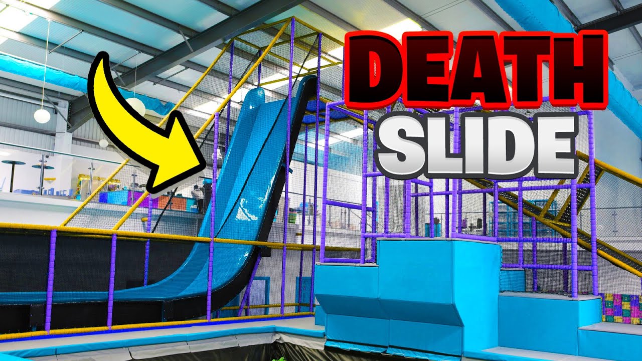 The UK's MOST VERTICAL Trampoline Park Slide (POV) - YouTube