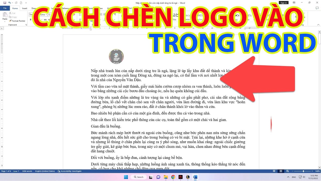 Cách Chèn Logo Vào Word Chèn Logo Vào Đầu Trang Word Youtube