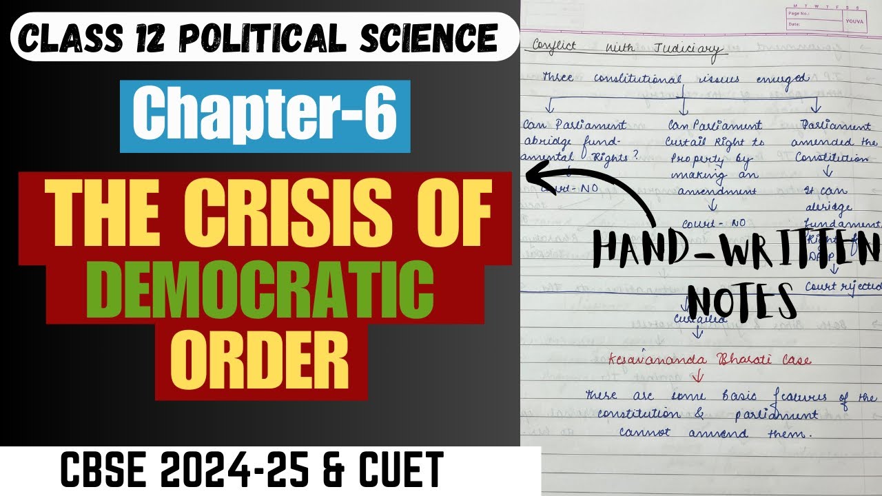 CRISIS OF DEMOCRATIC ORDER POLITICAL SCIENCE CLASS-12th NCERT ...