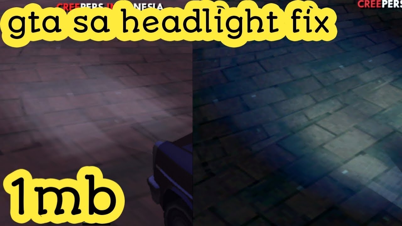 gta sa android fix headlight - YouTube