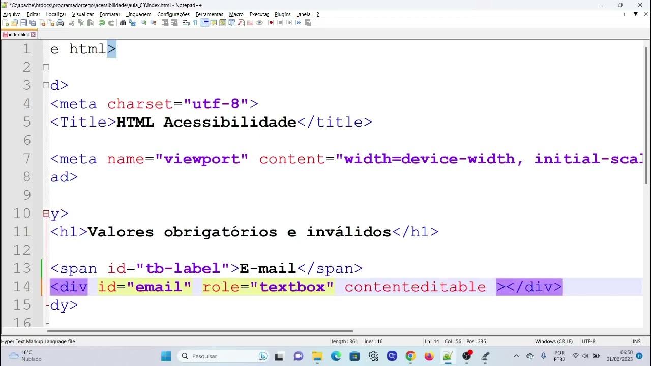 Html Acessibilidade Aula 03 Elementos Editáveis Youtube