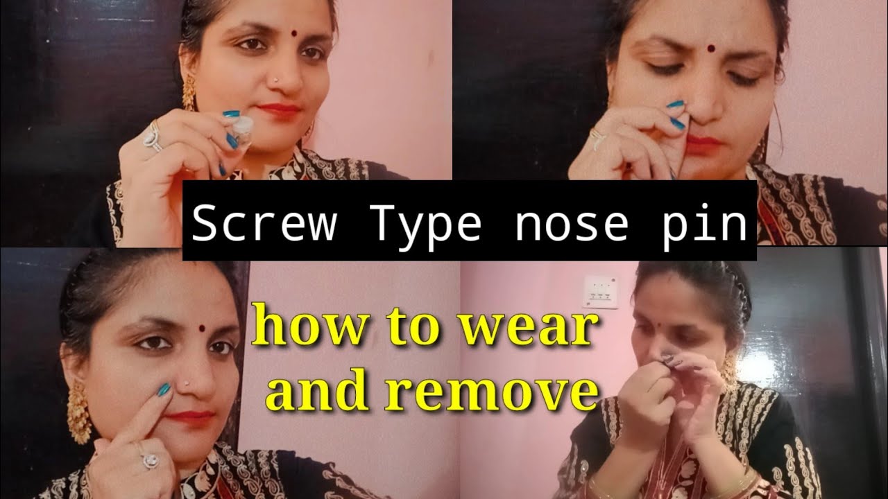 How to remove and wear screw nose ring, Requested video | Nosepin को ...