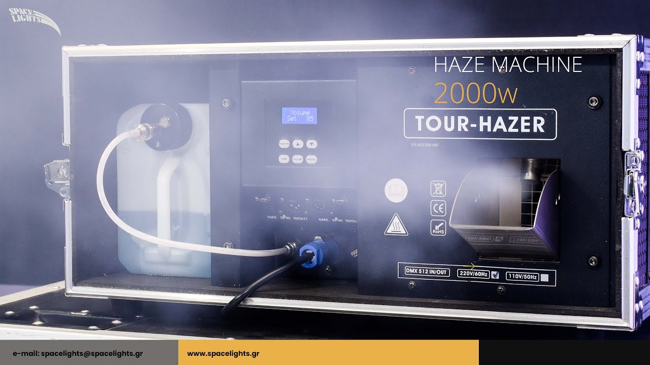 SPACE LIGHTS HAZE MACHINE 2000W - YouTube