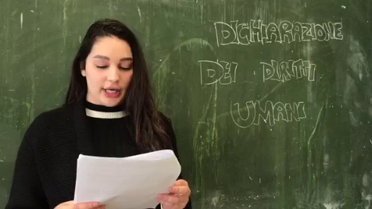Giorgia Iovinelli, Italy, reading article 19 of the UDHR in Italian ...