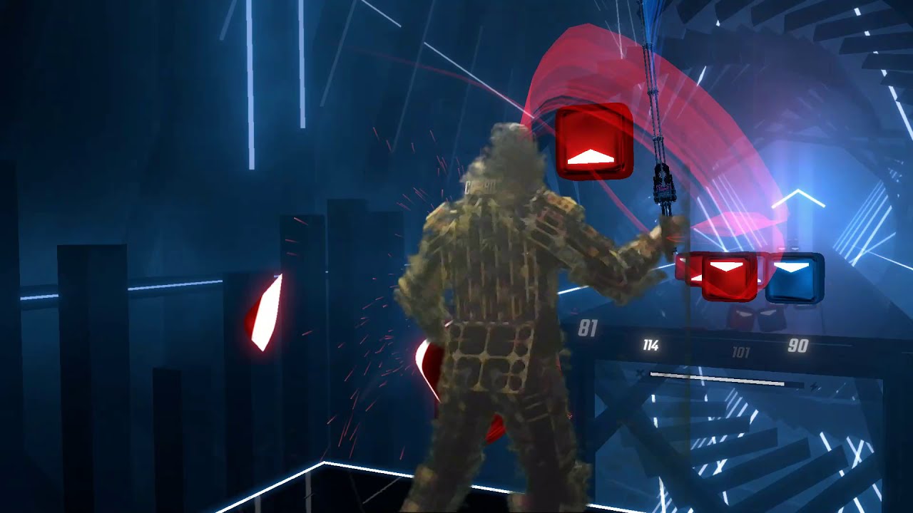 Playing Beat Saber with K'nex Armor (Expert+) - YouTube