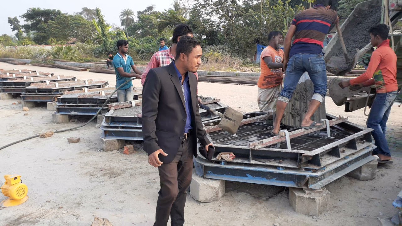 purbachal New town RE Wall Panel Casting Work....... - YouTube