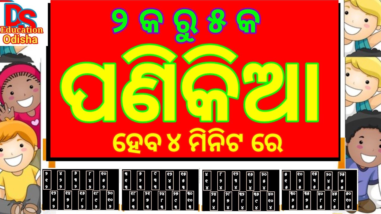 ୨ କ ରୁ ୫ କ ପଣିକିଆ। Panikia 2 to 5 | Odia Panikia Sikhsya | Odia ...