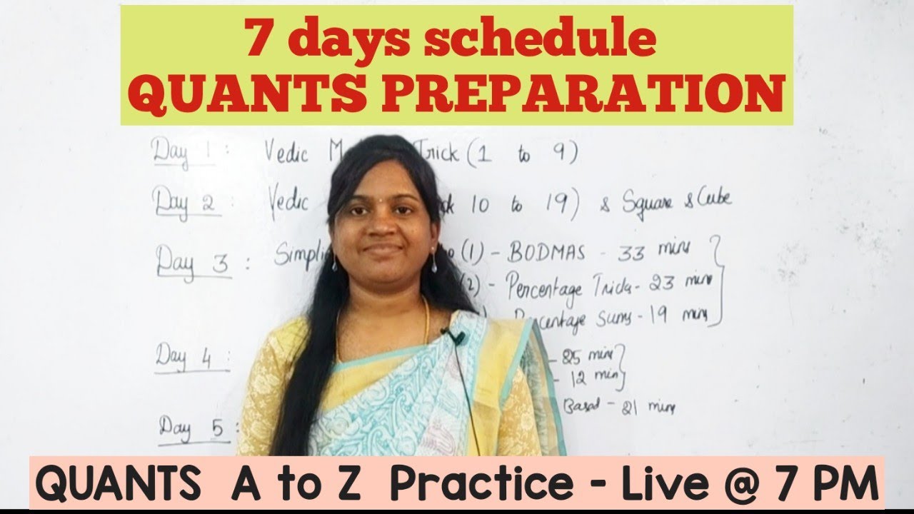 1 week - Preparation Strategy for Quants A to Z series - YouTube