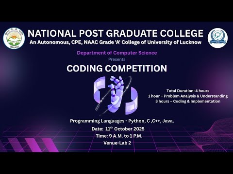Coding Competition - Python, C ,C++,Java. (Under the Department of Computer Science) #bca # ...