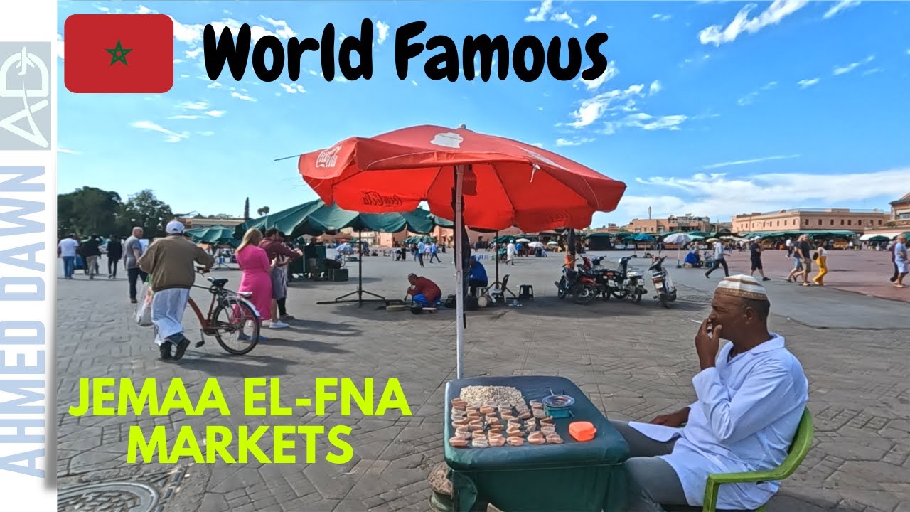 The World Famous Marrakech Night Market Jemaa El-Fna During The Day ...