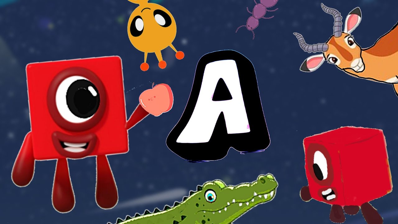 Numberblocks One with Letter A , Words that Start with letter A - YouTube