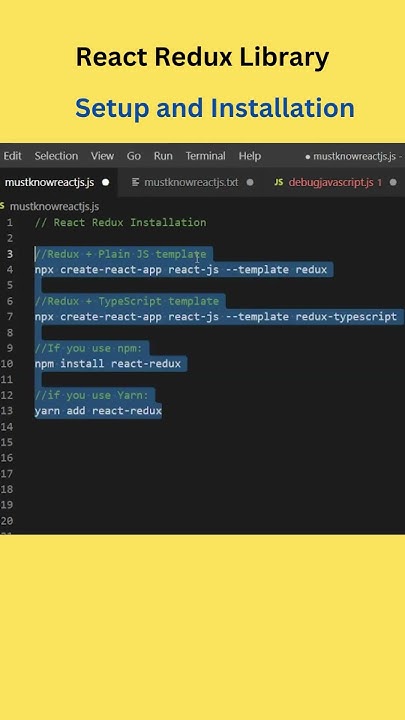 Must Know #react redux library setup and installation concept #hindi - YouTube