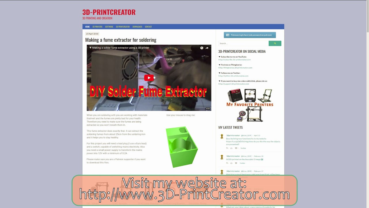 Take a look at my new 3D-PrintCreator website please - YouTube