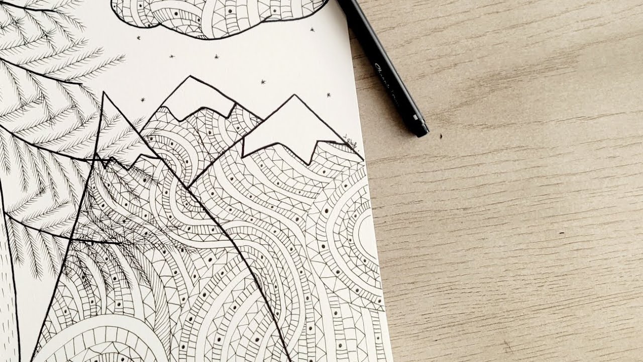 Pattern Drawing | Pen Art| Easy Doodle | Trendy Drawing | Line Art ...