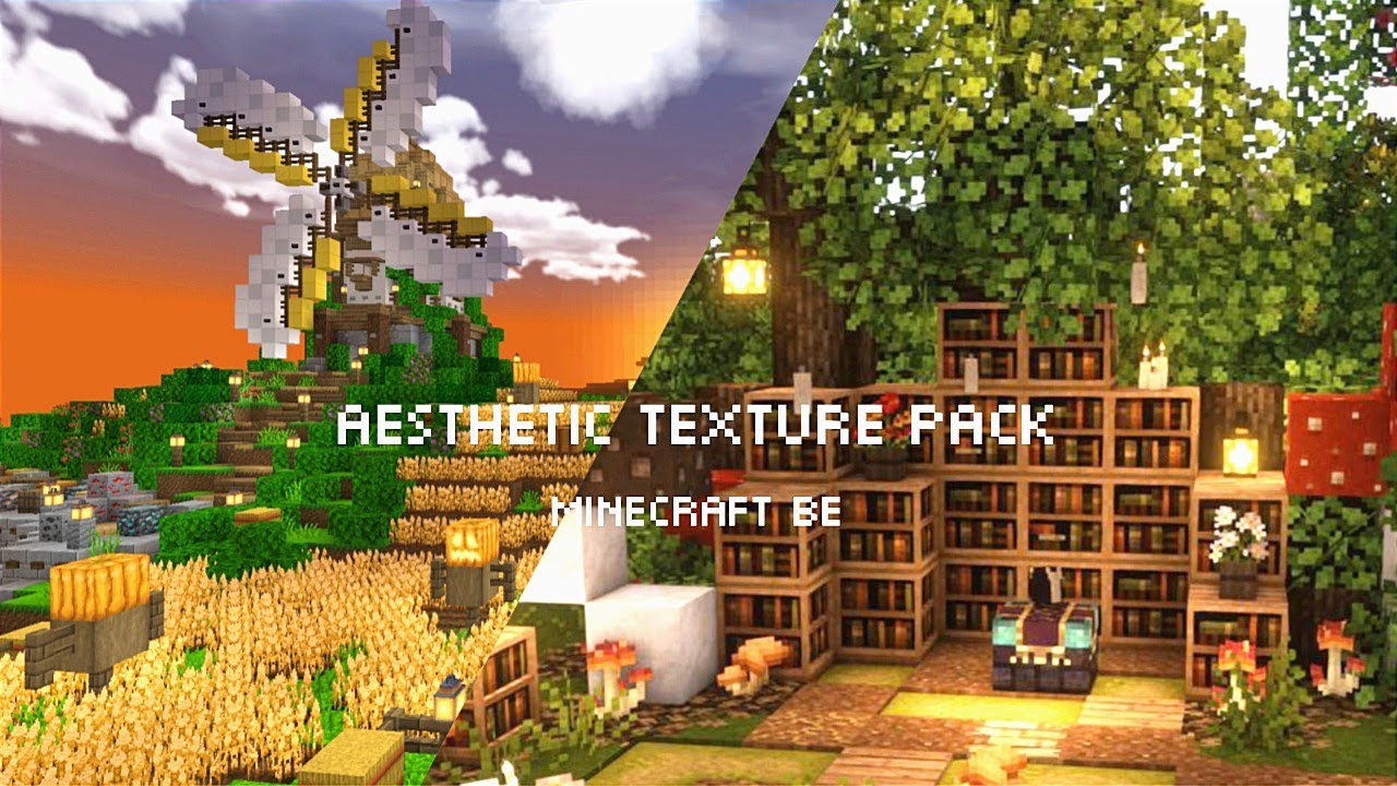aesthetic texture pack for minecraft pe 1.20 - YouTube