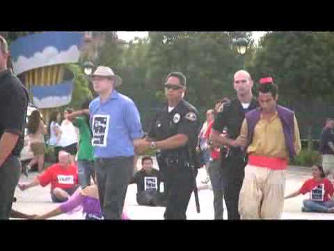Disney protesters arrested - 2008-08-15 - YouTube