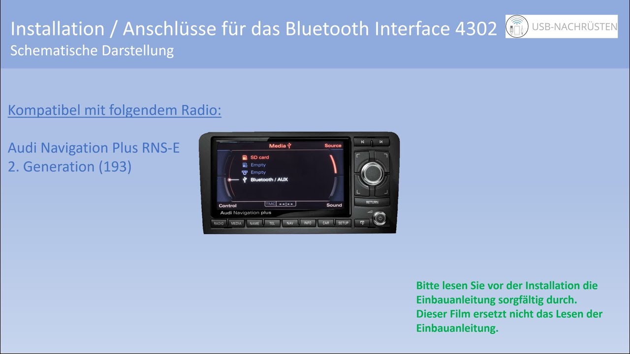 Bluetooth nachrüsten an Audi Navigation Plus RNS-E | 2. Generation ...