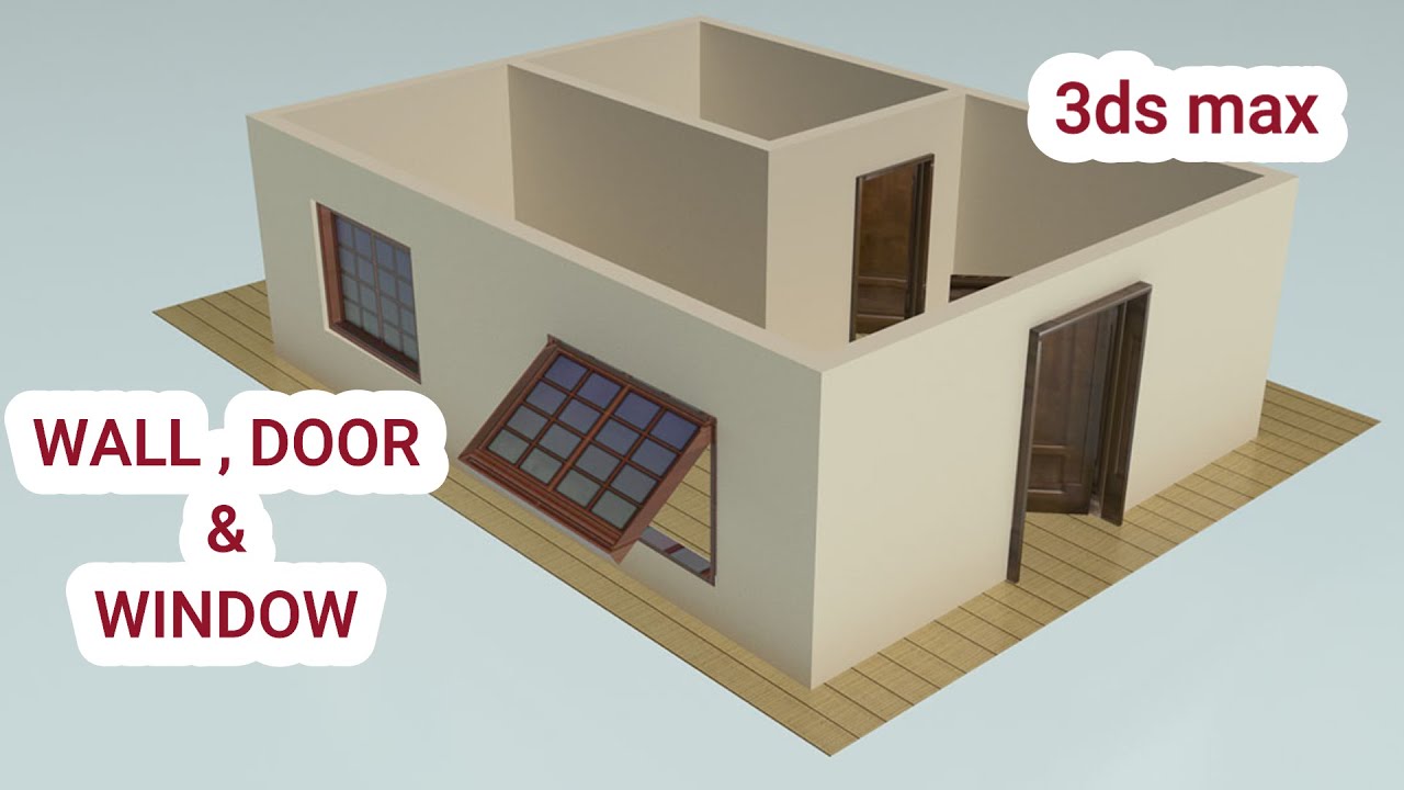 Wall , Door , and Window in 3ds max _ 3d max tutorial - YouTube