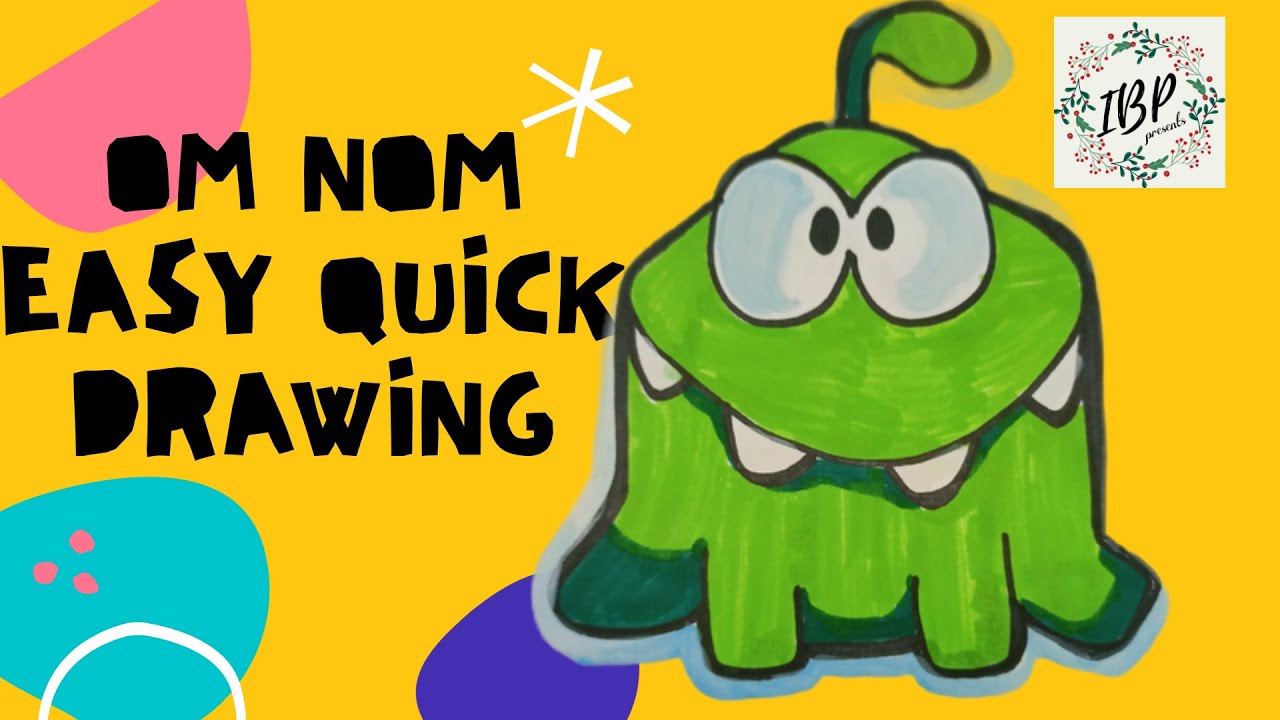 How to draw Om Nom (Cut the Rope) | Om Nom: Run Drawing Tutorial ...