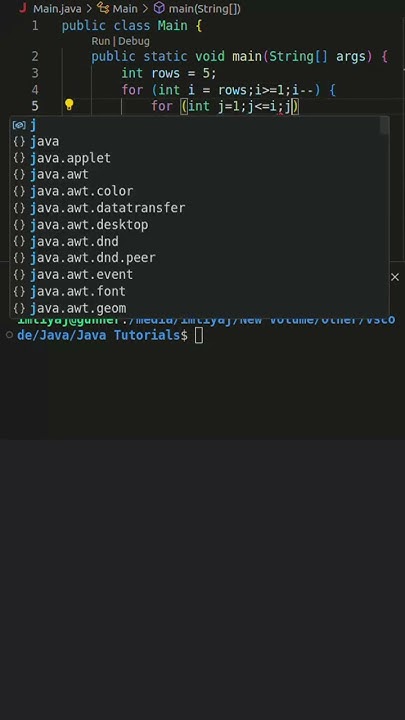 Star Pattern Using Java Programming | Inverted Right-Angled Triangle | #programming #coding # ...