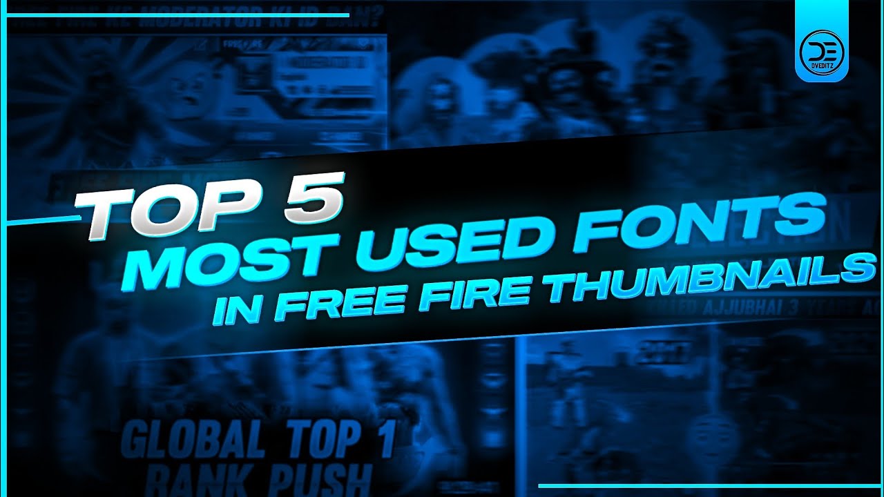 TOP 5 MOST USED FONTS IN FREE FIRE THUMBNAILS || BEST GAMING FONT PACK ...