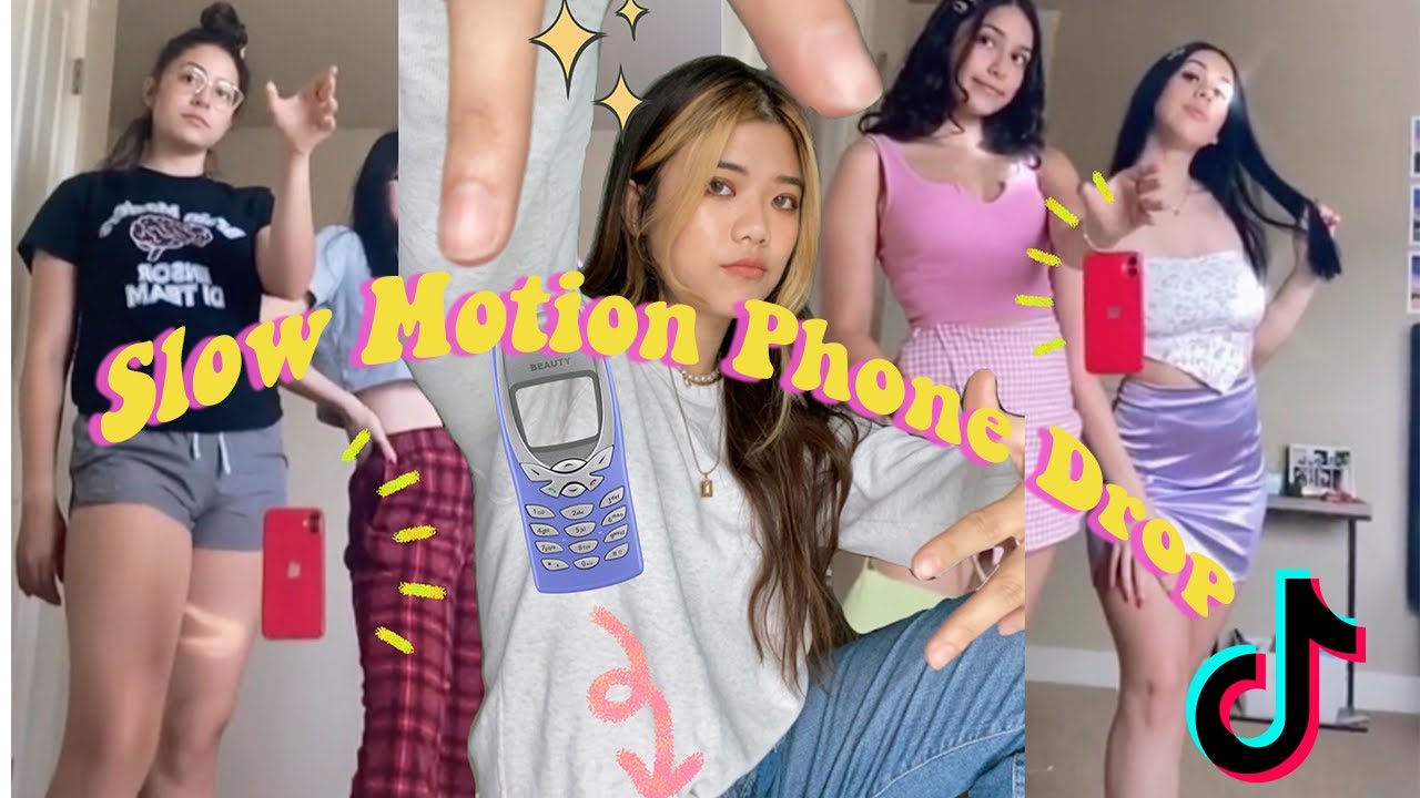 How to slow motion phone drop transition Tiktok tutorial [outfit change ...