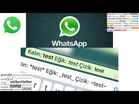 #0691 whatsapp da yazı tipi AYARI kalın eğik üstü çizili renkli değişik font seçme font type