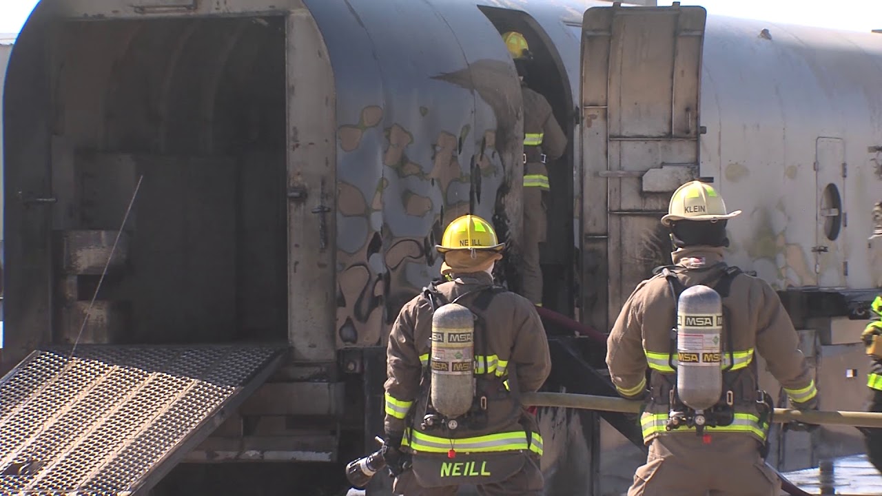 HFD airplane fire training - YouTube