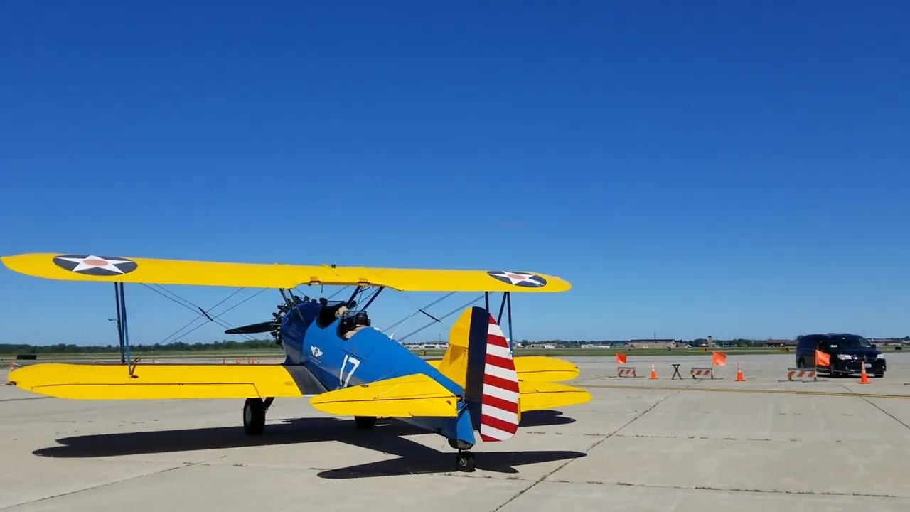 PT-13 Stearman Take Off - YouTube