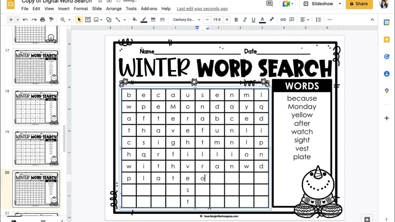Editable Word Search - YouTube