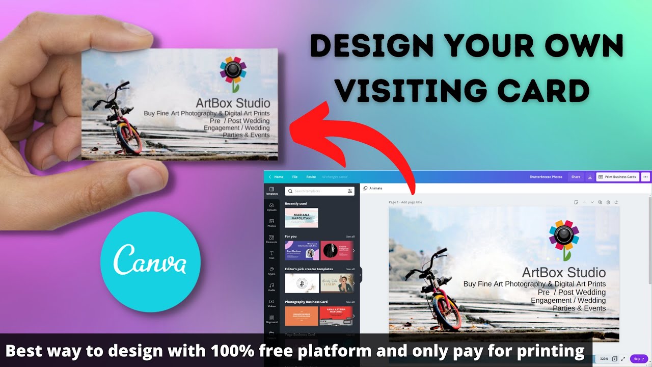 Design your own Visiting Card and get it print online | Using Canva ...