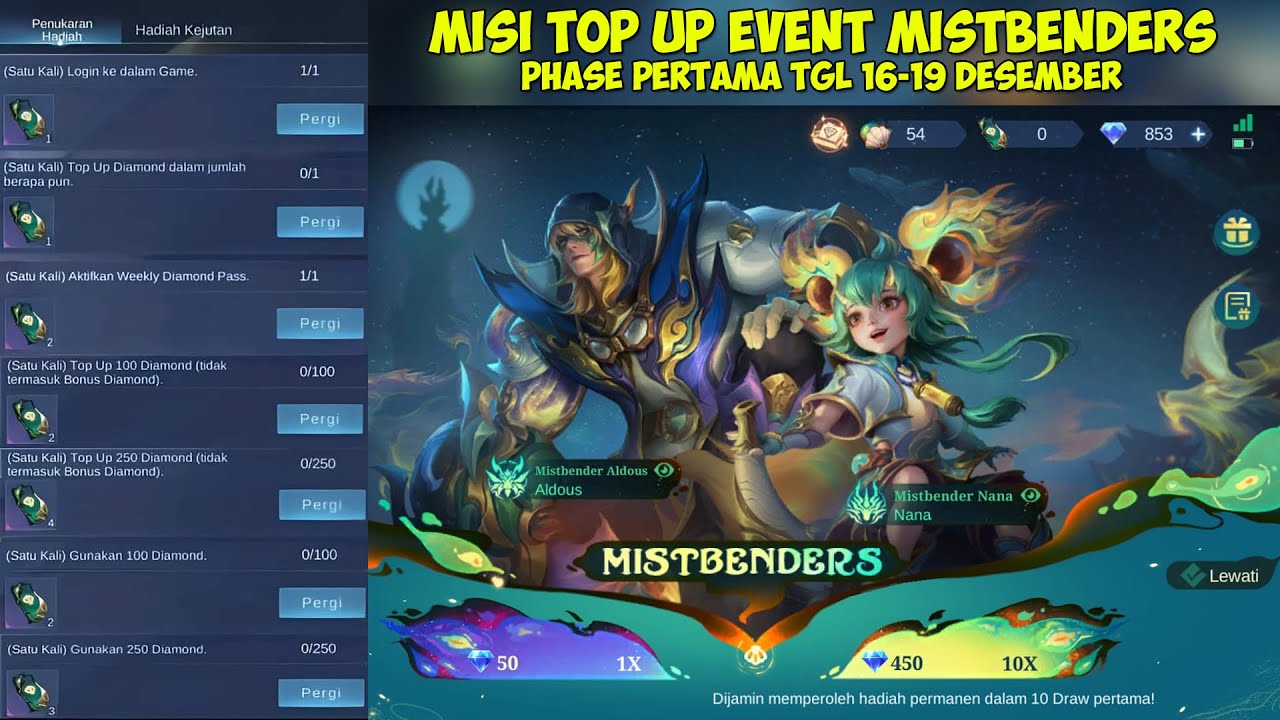 MISI TOP UP MISTBENDER FASE 1 CARA MENDAPATKAN SPIRIT SAND TOKEN EVENT ...