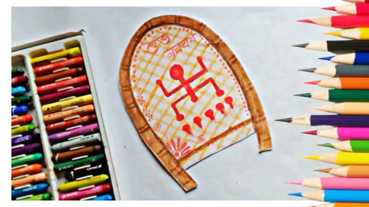 Handmade kulo Greeting card for Bengali New year/ Bengali New year card ...