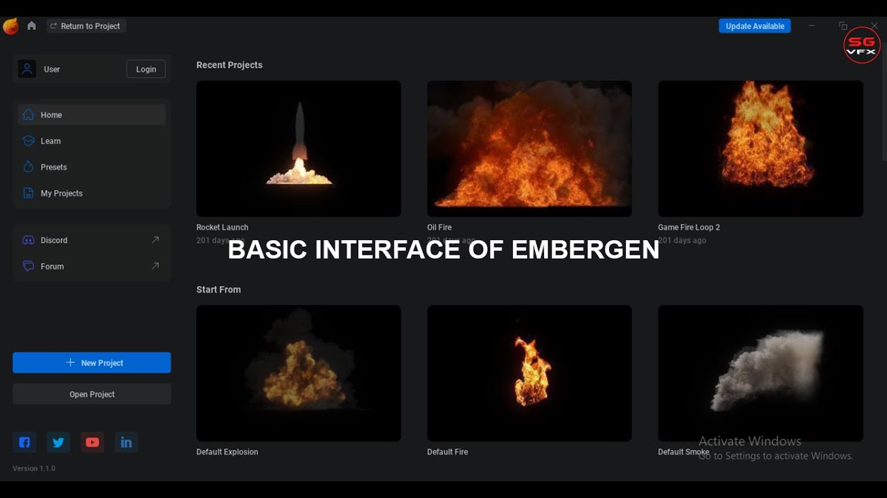 Basic interface of EmberGen | EmberGen | SG VFX - YouTube