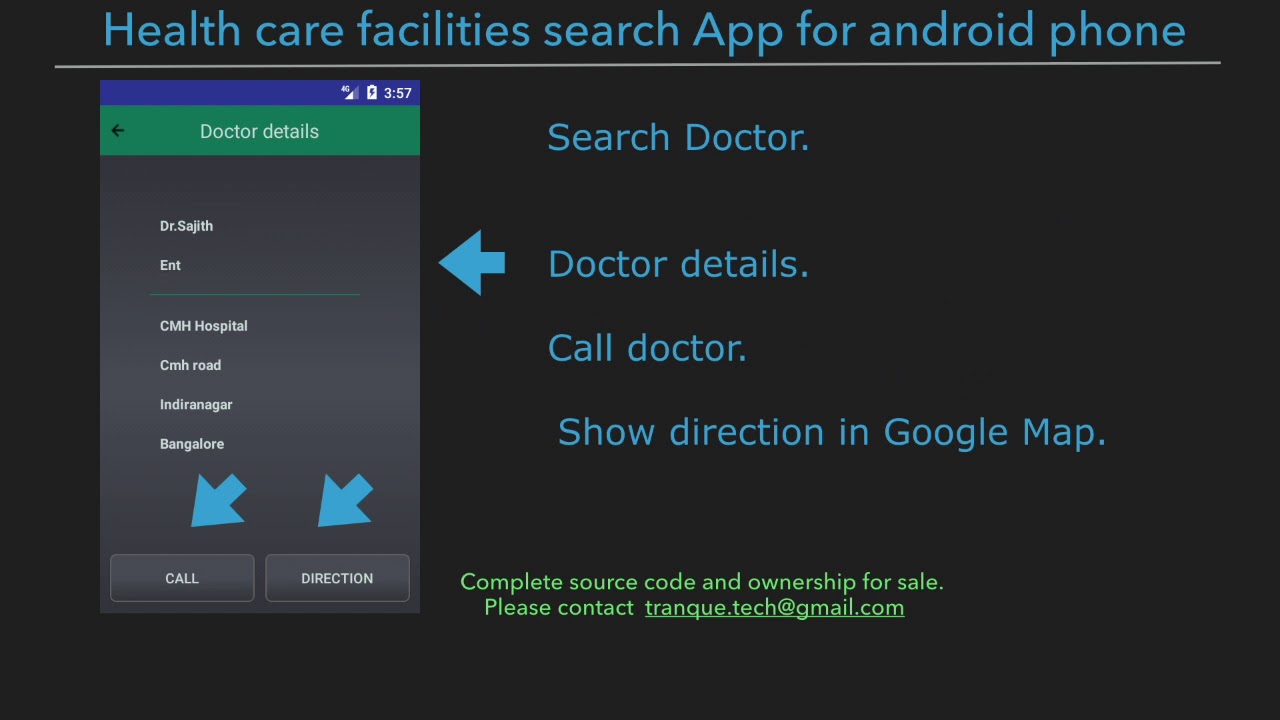 Health care facilities search application for mobile,for searching ...