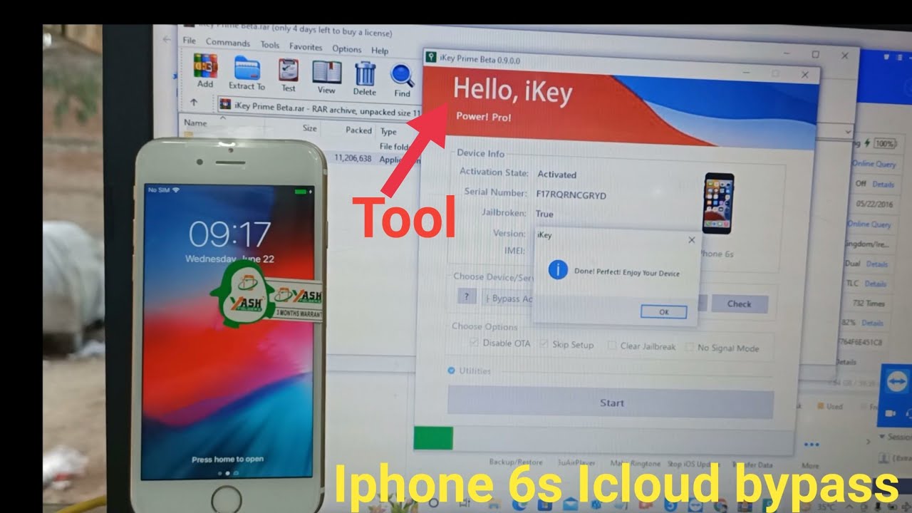 Iphone 6s icloud bypass ikey tools - YouTube