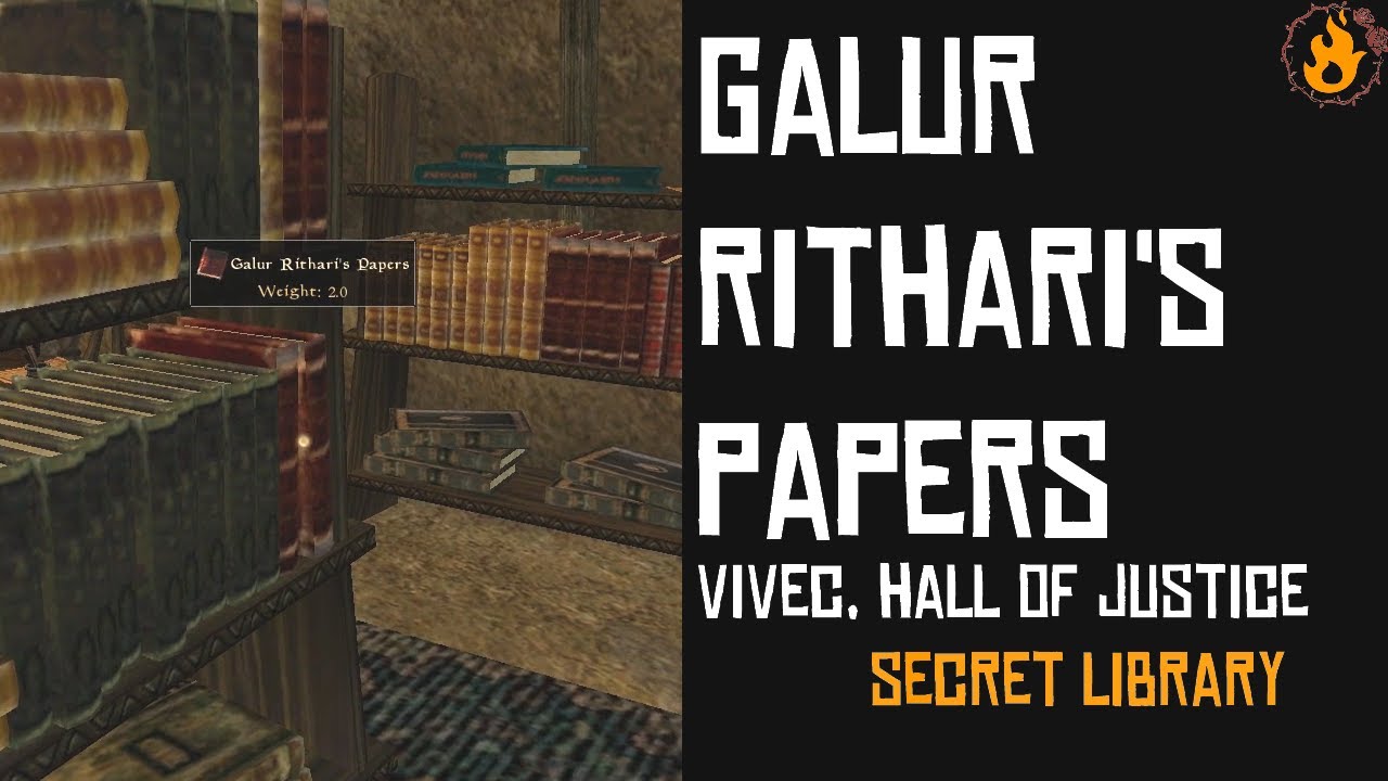 Galur Rithari's Papers in Vivec Secret Library (TES III Morrowind ...