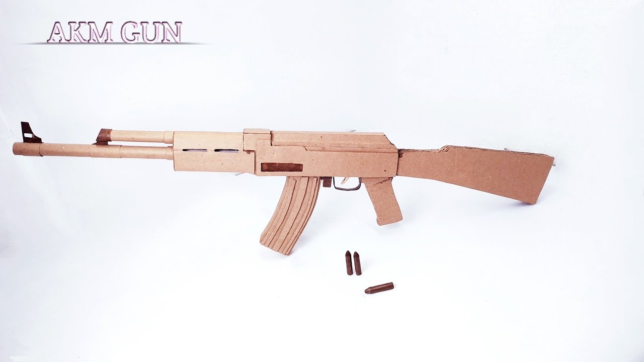 AKM toy gun from cardboard - YouTube