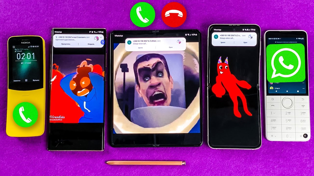 Xiaomi Qin F22 WhatsApp Call + Nokia 8110 Conference Call to Samsung Z ...