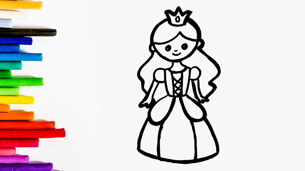 How to Draw a Cute Princess Barbie Easy Step by Step - YouTube