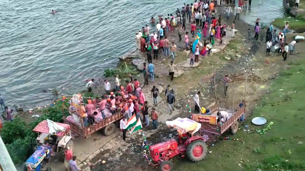 Ganpati visarjan of mahisagar river.. Sevaliya.. - YouTube