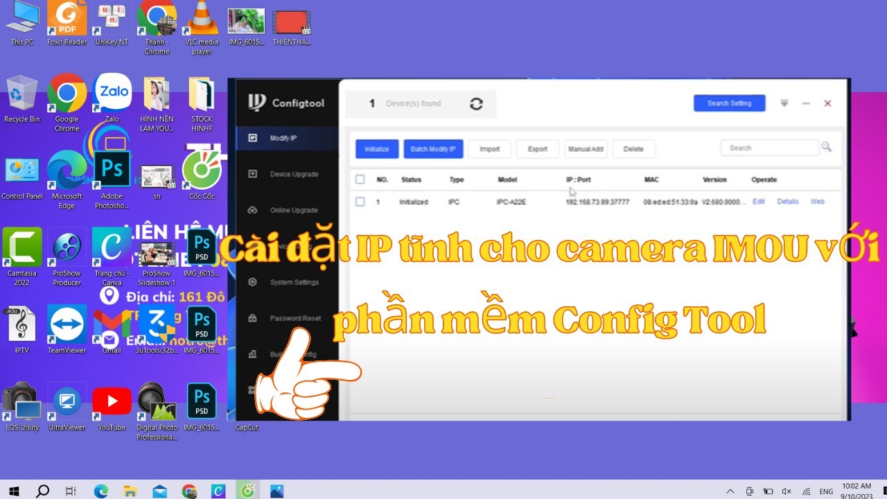 ĐỔI ĐỊA CHỈ IP TĨNH CHO CAMERA IMOU BẰNG PHẦN MỀM CONFIGTOOL - YouTube
