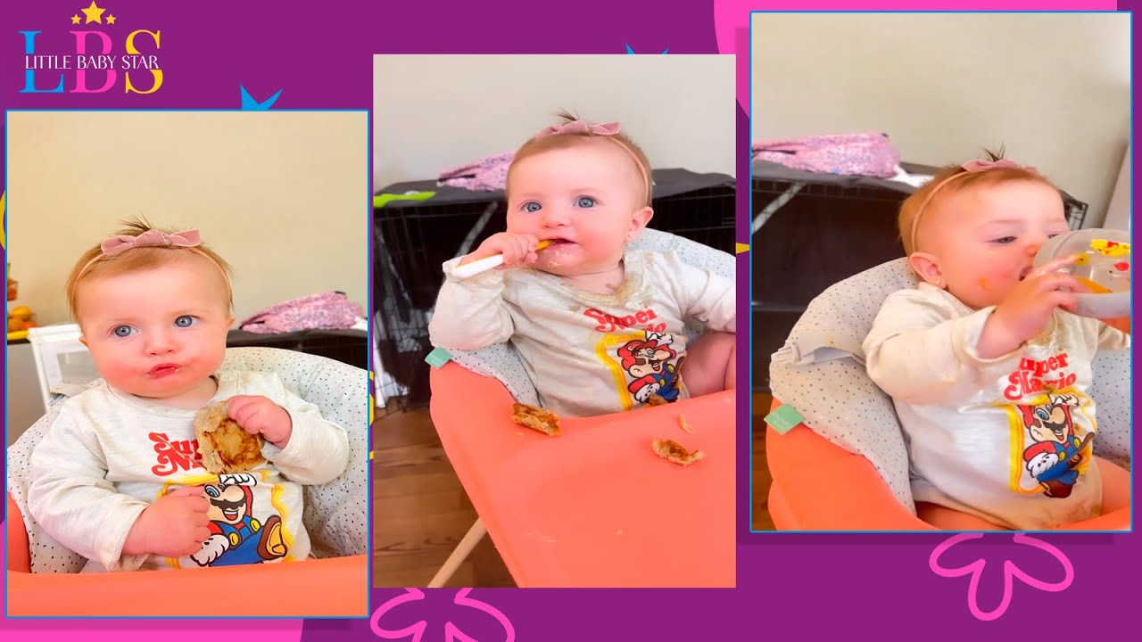 Sienna la hija de Sascha Fitness come por primera vez panqueca con ...