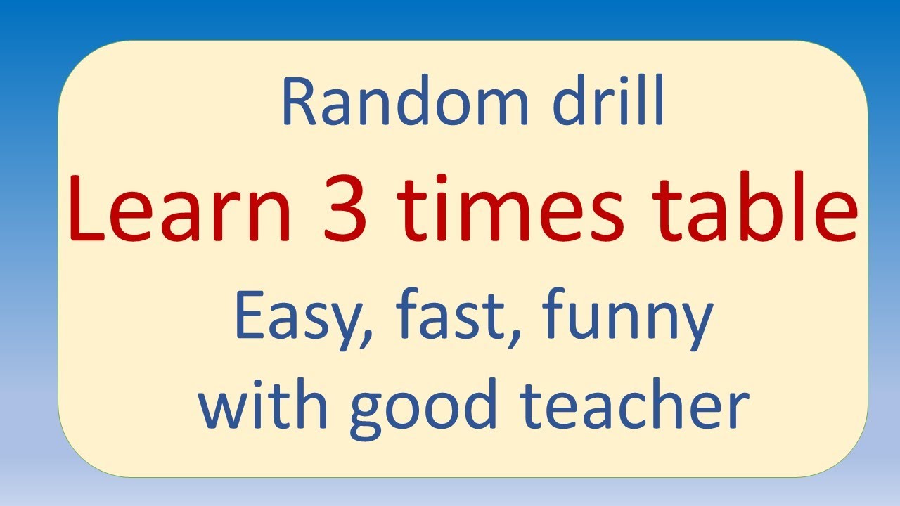 The 3 Times Table Random Drill Count By Three Times Tables Easy The 3 Times Table Random Drill Count By Three Times Tables Easy