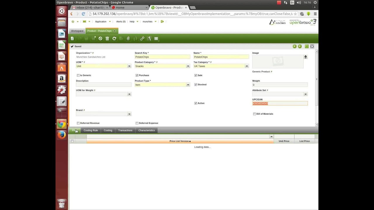 Create product in openbravo - YouTube