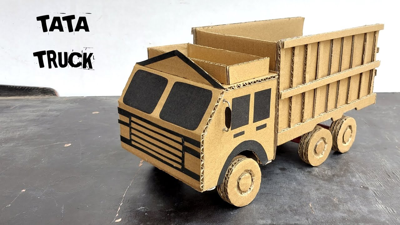 How To Make Tata Truck From Cardboard || Tata 6 Wheeler Truck || Very ...
